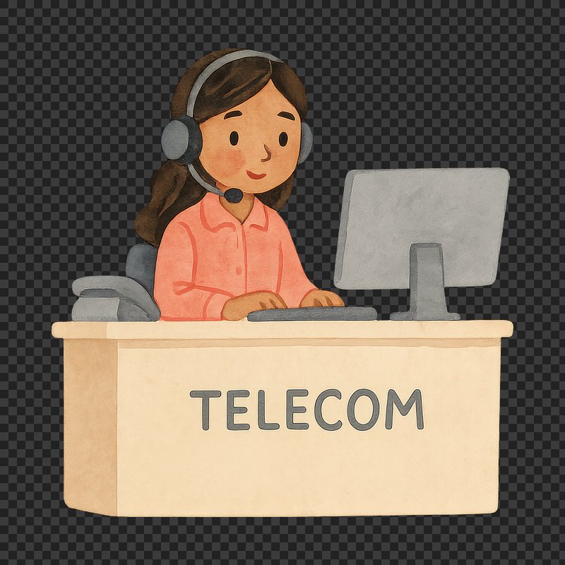 Telecom operator cartoon illustration | Free Photo Illustration - rawpixel