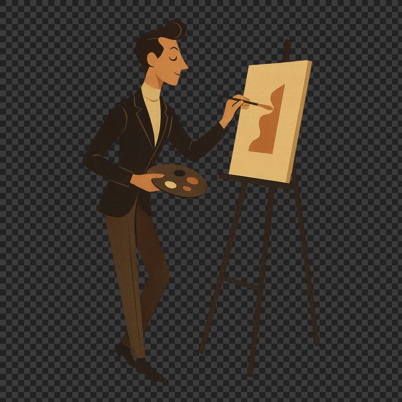 PNG Elegant artist painting canvas | Free PNG - rawpixel