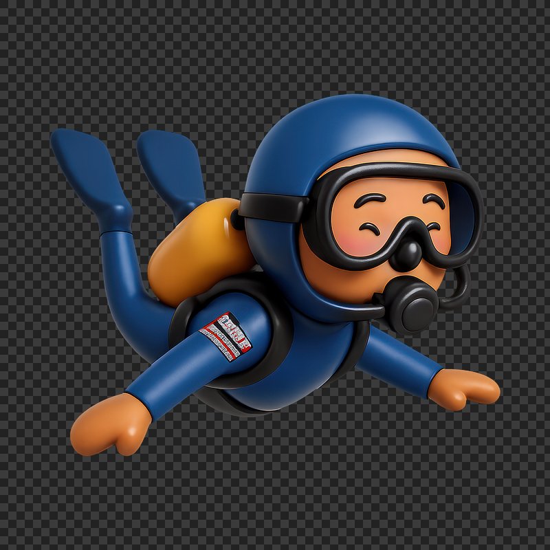 PNG Playful scuba diver character | Free PNG - rawpixel