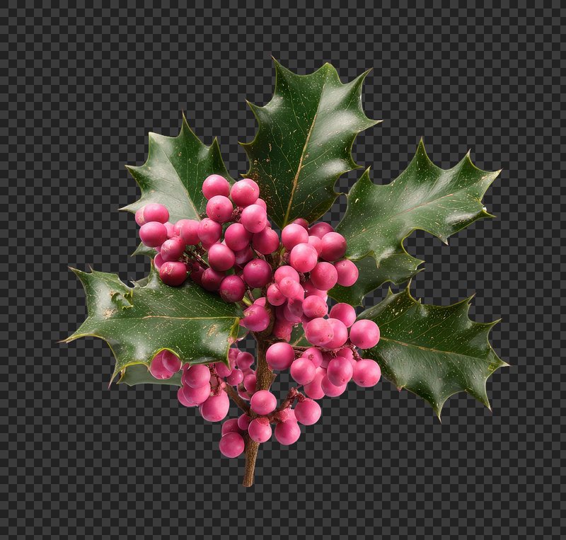 PNG Vibrant holly leaves berries | Free PNG - rawpixel