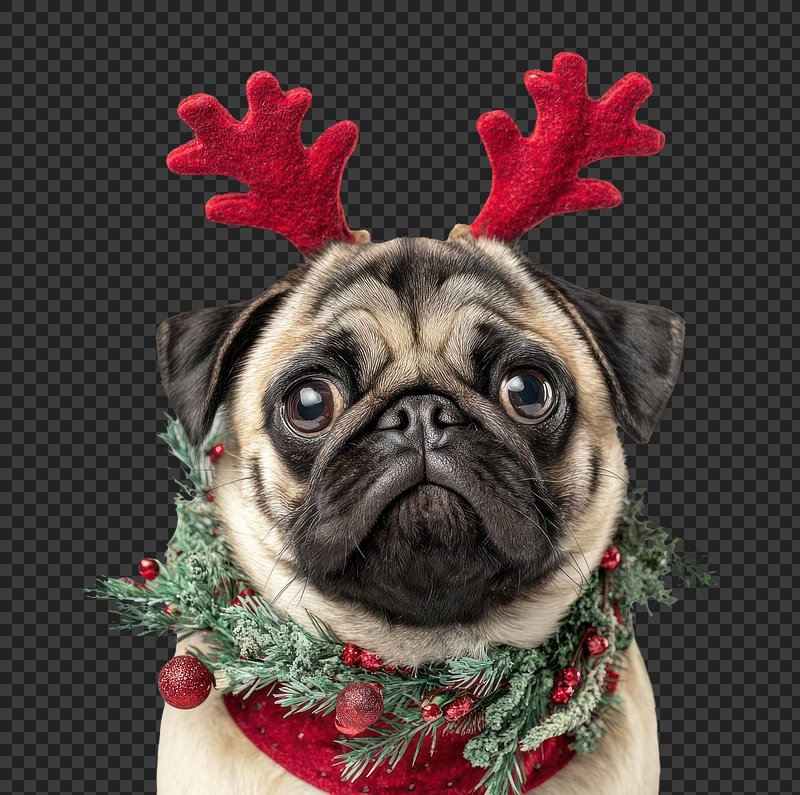 Christmas Pugs Images | Free Photos, PNG Stickers, Wallpapers ...