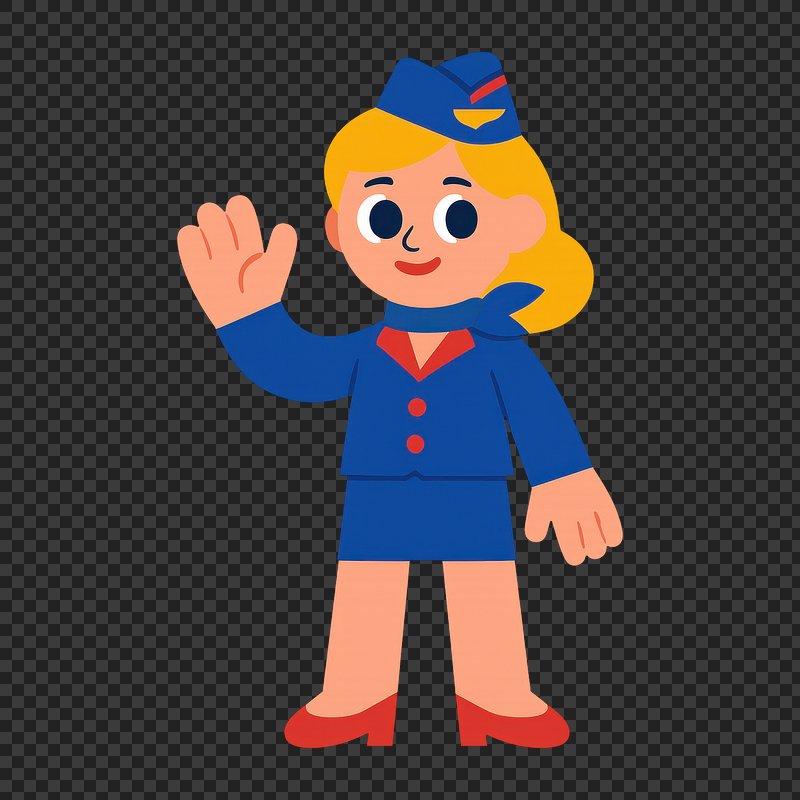 Flight Attendant Cartoon Texture Images | Free Photos, PNG Stickers ...