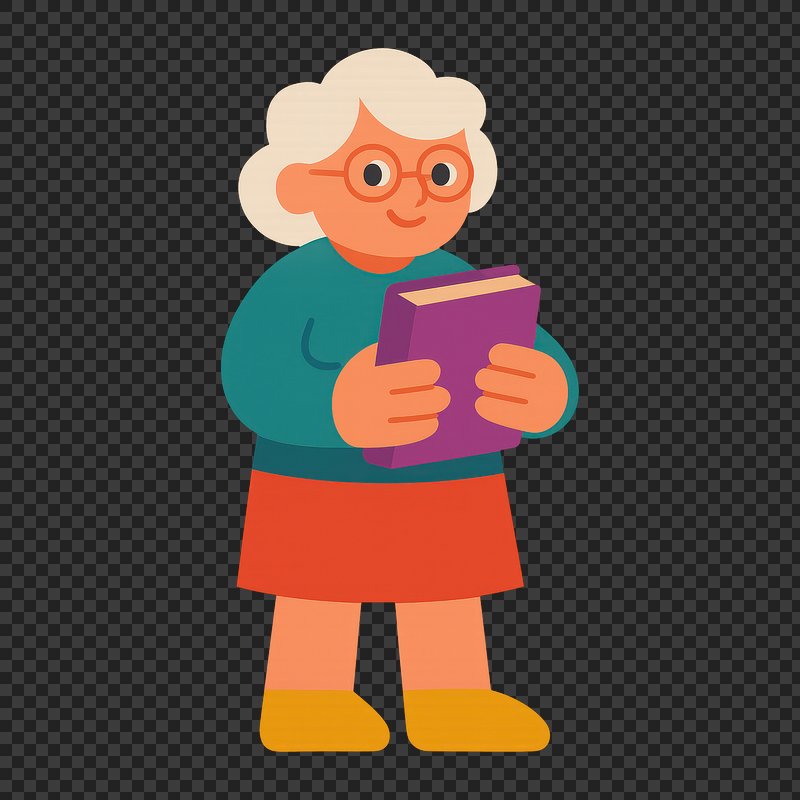 Cartoon Of Woman Reading Texture PNG Images | Free Photos, PNG Stickers ...