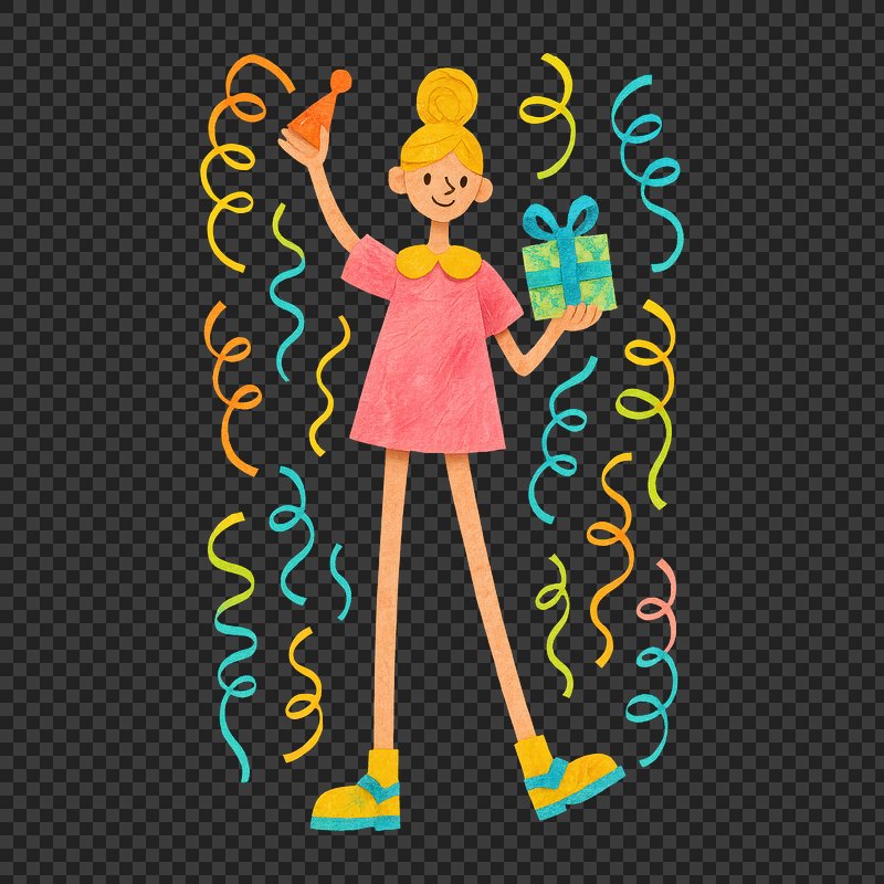 Cartoon+birthday+girl Shadow Black Images | Free Photos, PNG Stickers ...