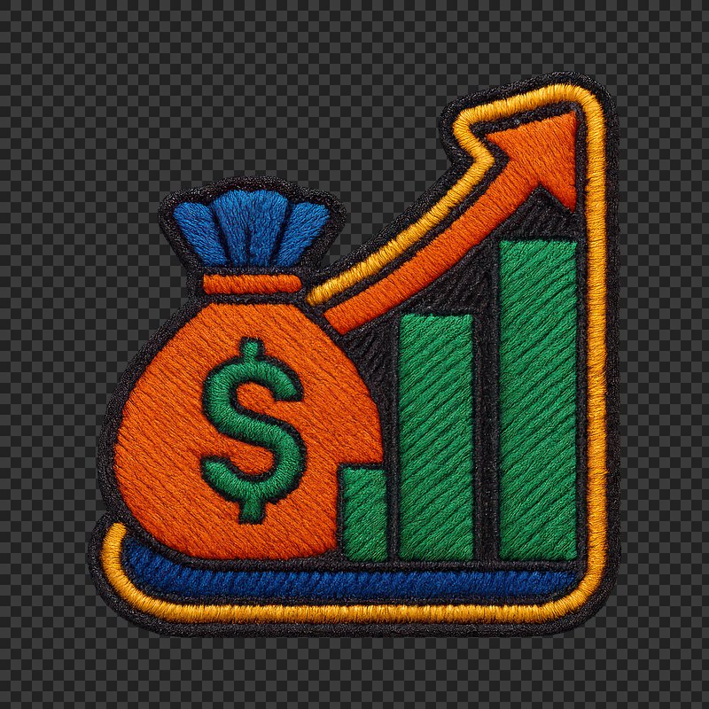 PNG Embroidered financial growth icon | Free Icons - rawpixel
