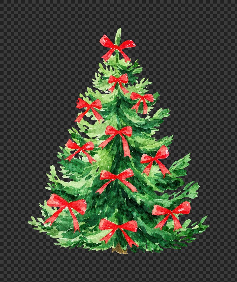 PNG Festive watercolor Christmas tree | Free PNG - rawpixel