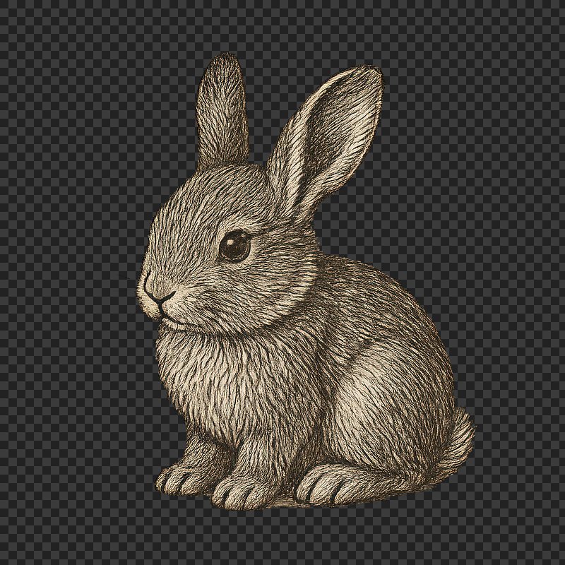 Rabbit Engraved Aesthetic Images | Free Photos, PNG Stickers ...