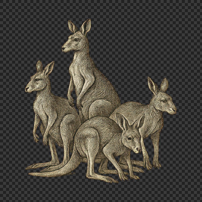 Vintage Kangaroo Isolated Design Images | Free Photos, PNG Stickers ...