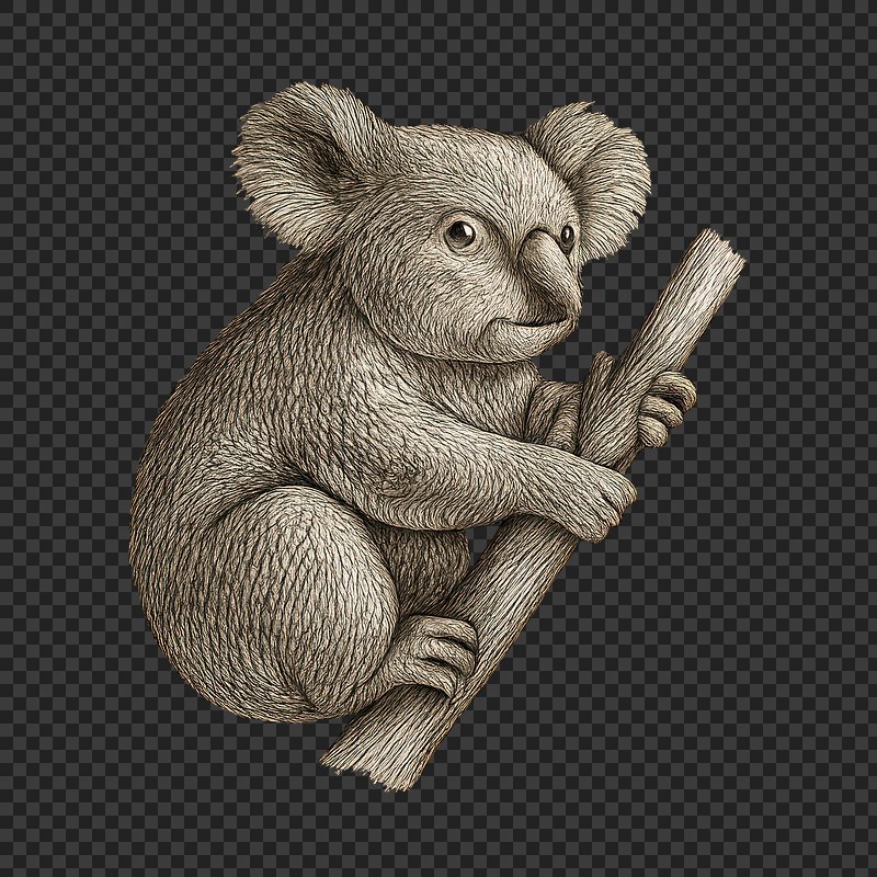 Koala Illustrated Background PNG Texture Images | Free Photos, PNG ...