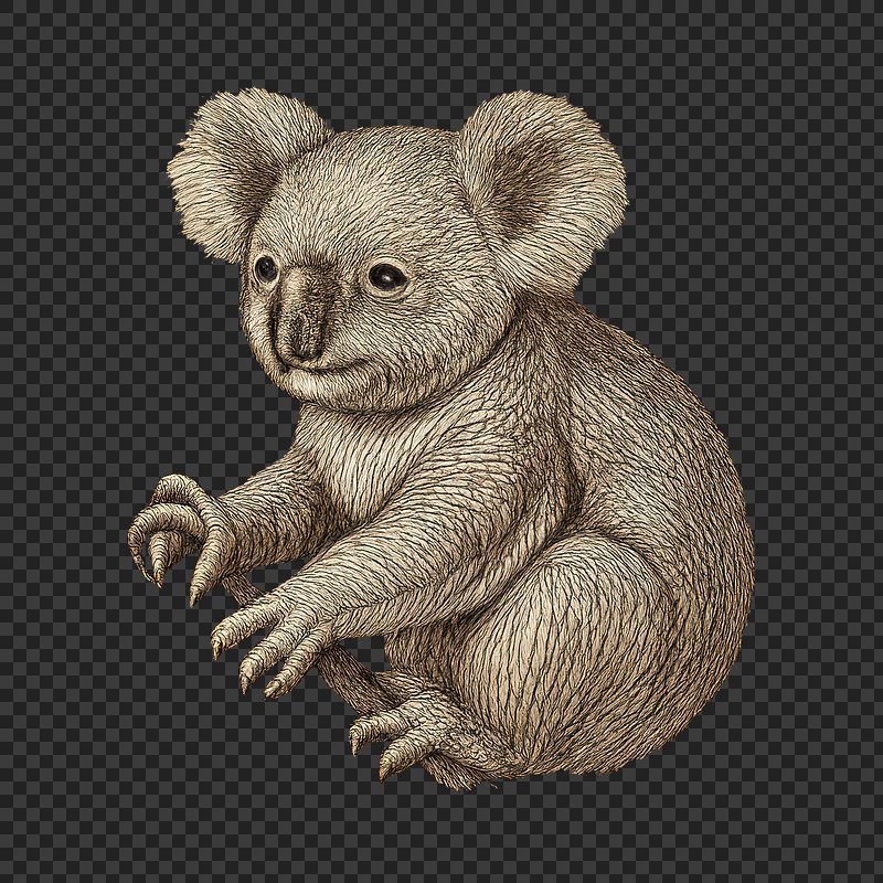 Koala Illustrated Background PNG Texture Cute Images | Free Photos, PNG ...