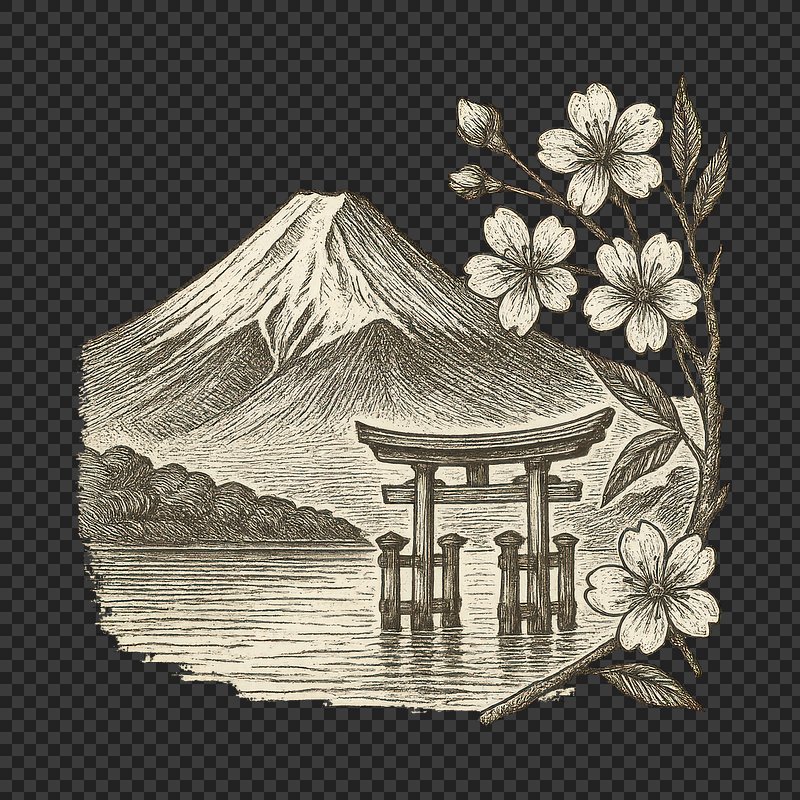 Japanese+gate+illustrator PNG Images | Free Photos, PNG Stickers ...