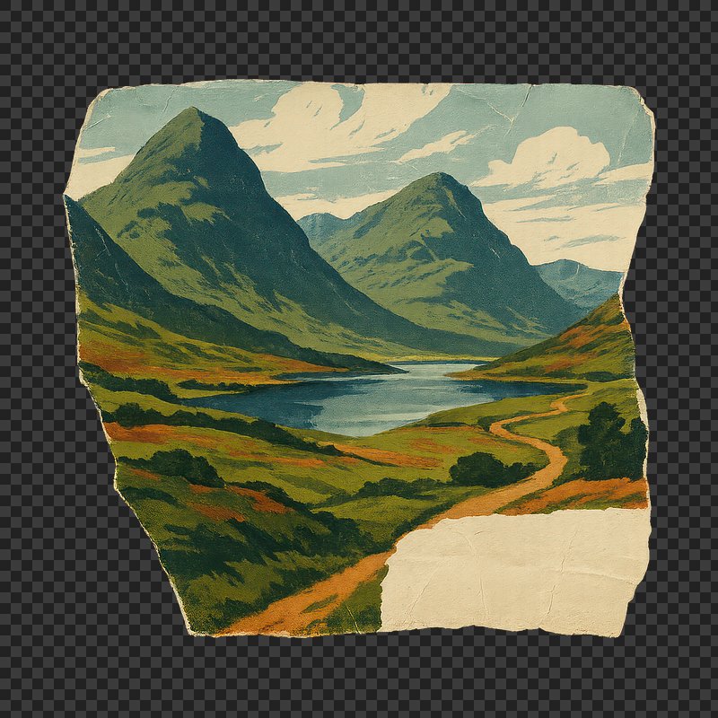 Vintage River Landscape Scenery Paper Painting Images | Free Photos ...