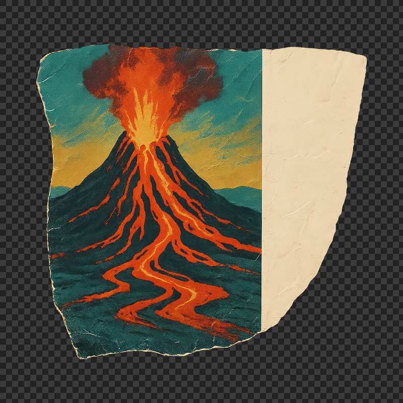 Volcano Vintage Mountain PNG Images | Free Photos, PNG Stickers ...