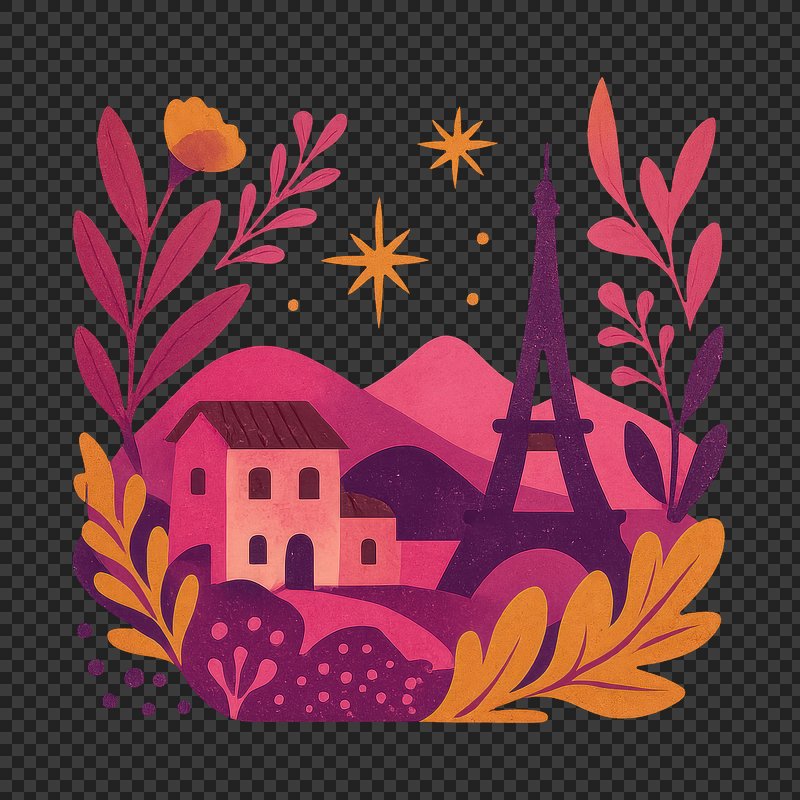 Pink+eiffel+tower Illustration Images | Free Photos, PNG Stickers ...