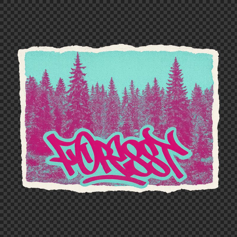 Forest+tree+sticker Art PNG Paper Images | Free Photos, PNG Stickers ...