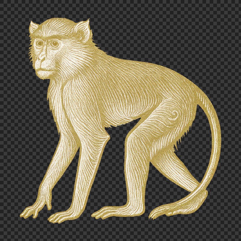 Monkey Animal Textures PNG Shadow Design Images | Free Photos, PNG ...