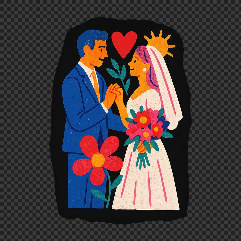 Flower Couple Paper Style Love Images | Free Photos, PNG Stickers ...