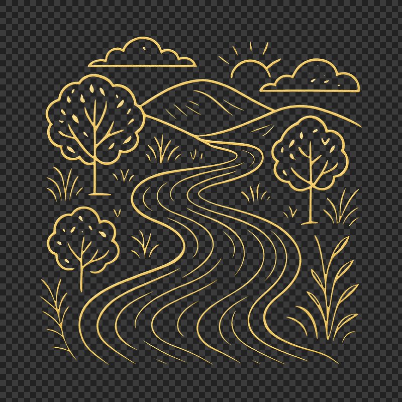 Vintage River Landscape Shadow Art Images | Free Photos, PNG Stickers ...