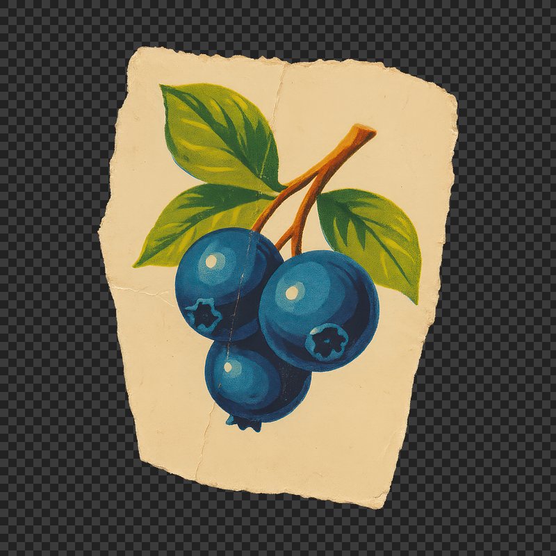 Vintage Blueberry Illustration Paper Images | Free Photos, PNG Stickers ...