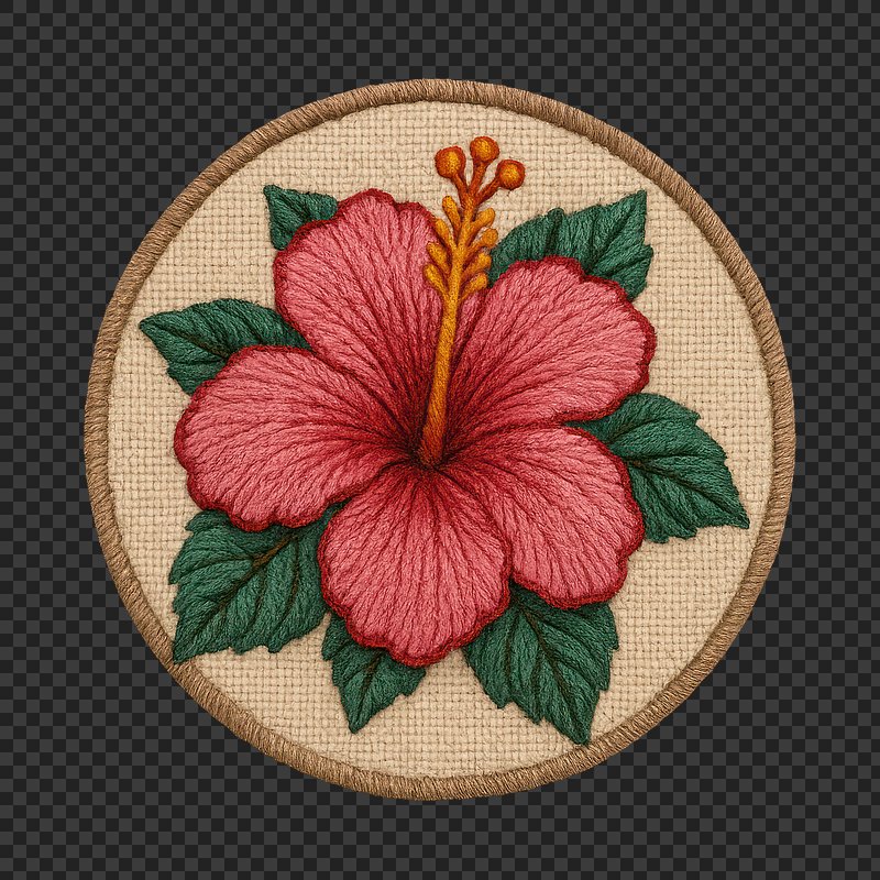 Flower Embroidered Patch Isolated Visible Texture Images | Free Photos ...