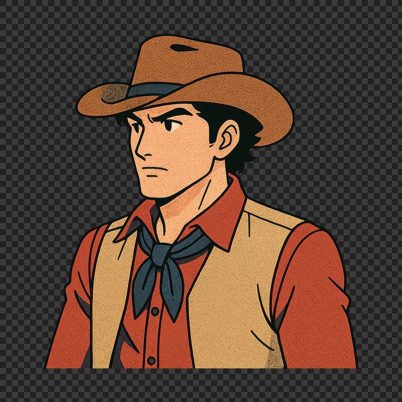 PNG Retro cowboy cartoon illustration | Free PNG - rawpixel
