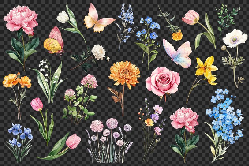 Vintage Flowers Butterfly Art Images | Free Photos, PNG Stickers ...