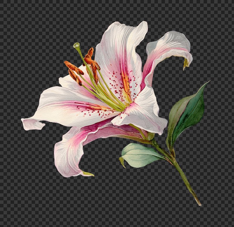 Lily Flower Draw Botanical Images | Free Photos, PNG Stickers ...