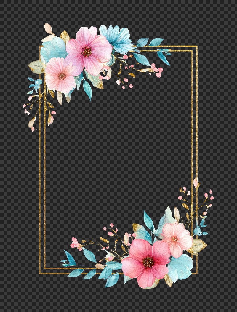 Blue Flower Watercolor Border Design Images | Free Photos, PNG Stickers, Wallpapers ...