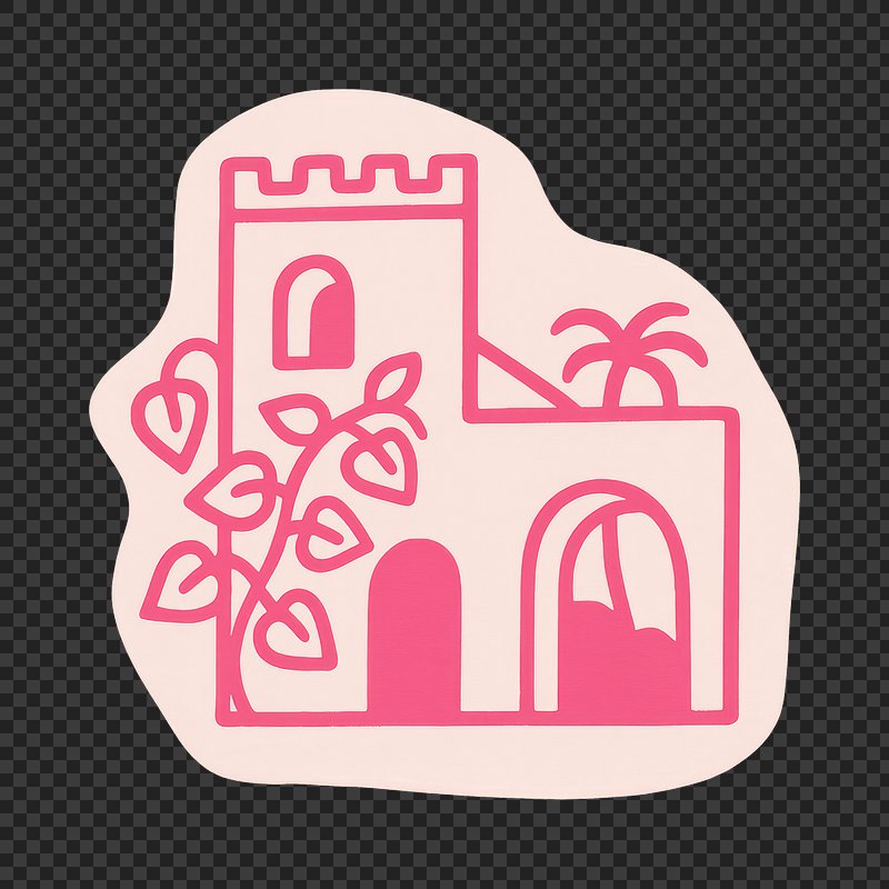 Pink Castle Art Background Light Sticker Images | Free Photos, PNG ...
