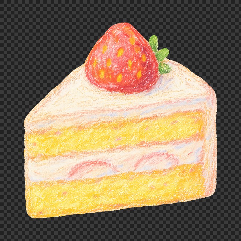 Simple Cake Cartoon Strawberry Transparent Art Images | Free Photos ...