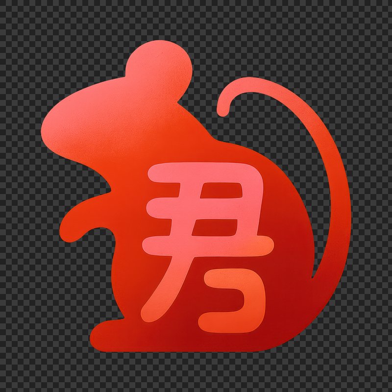 Rat Chinese Zodiac Design Gradient Images | Free Photos, PNG Stickers ...