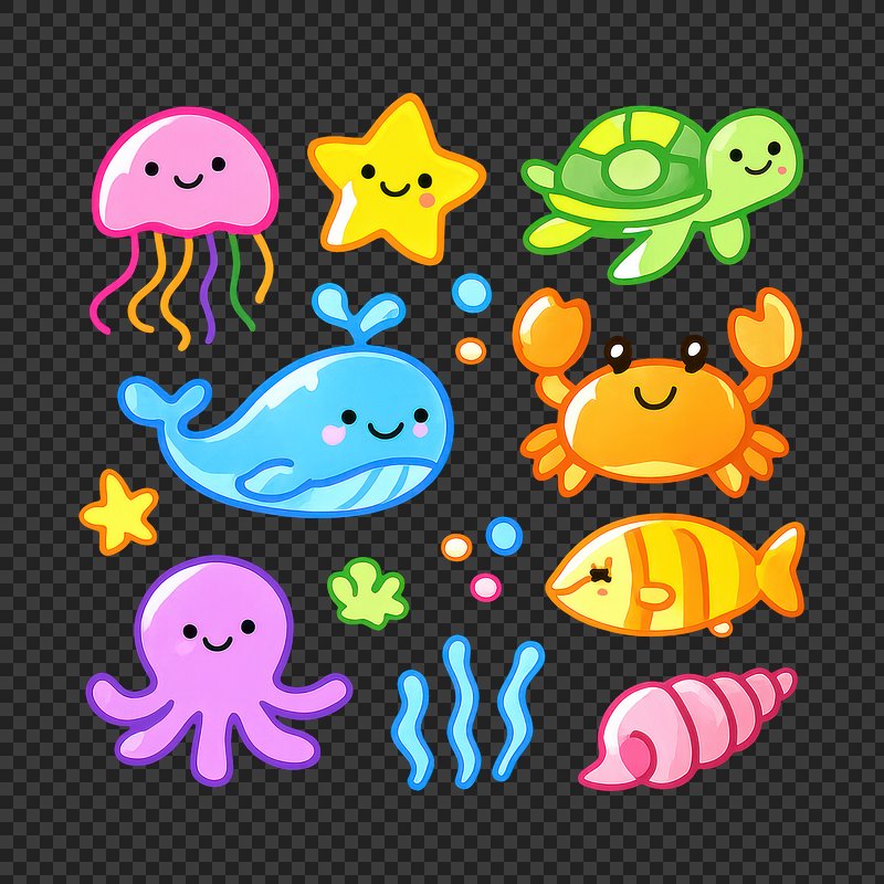 Cartoon+of+happy+octopuses. Background Animal Images | Free Photos, PNG ...