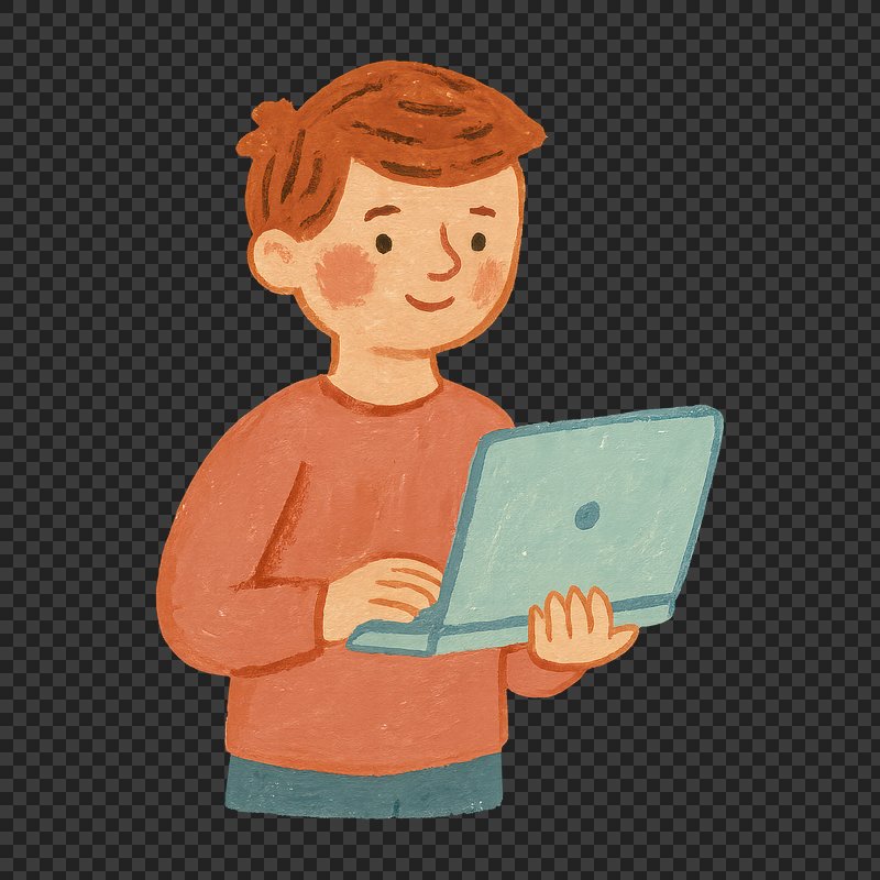 Boy Cartoon With Laptop Computer Images | Free Photos, PNG Stickers ...