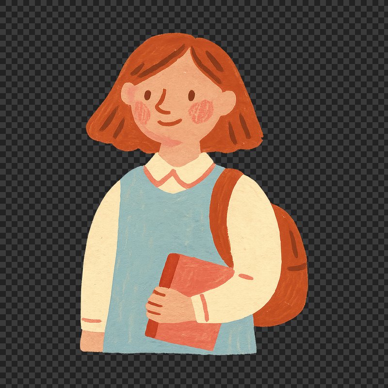 Girl With Books PNG Art Cartoon Background Images | Free Photos, PNG ...