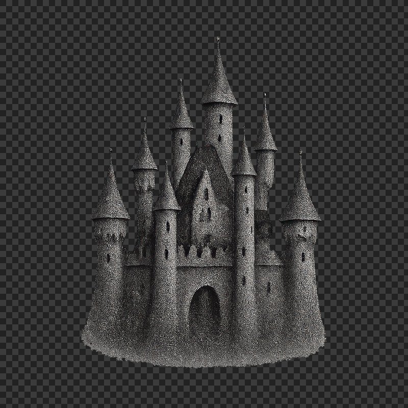 Vintage White Castle Black PNG Building Images | Free Photos, PNG ...