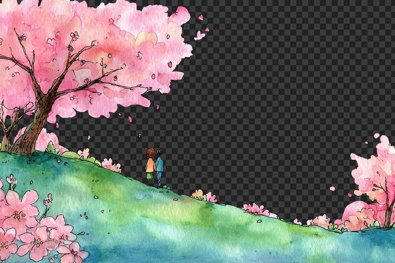 Cherry Blossom Watercolour Border Images | Free Photos, PNG Stickers ...