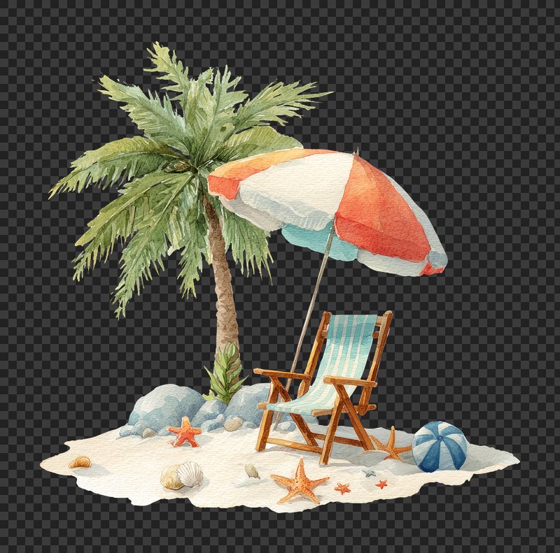 Cute Watercolor Trees Illustration Beach Images | Free Photos, PNG ...