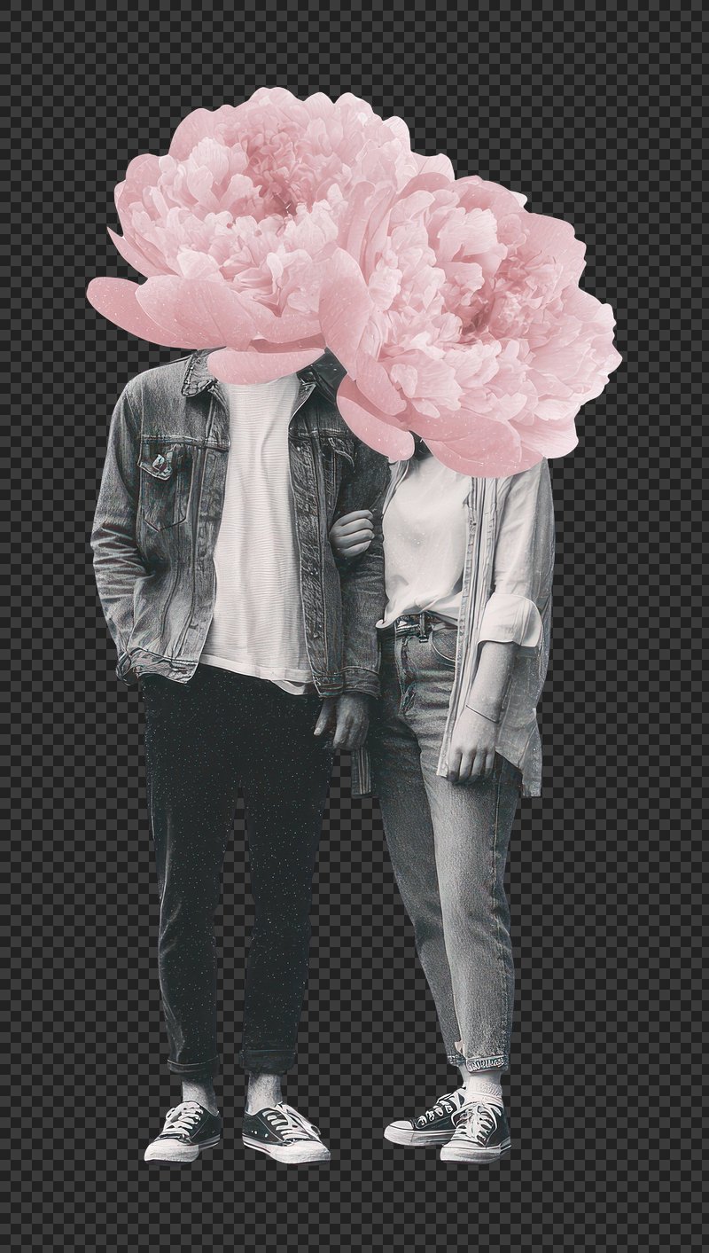 Flower Couple Paper Style Collage Images | Free Photos, PNG Stickers ...