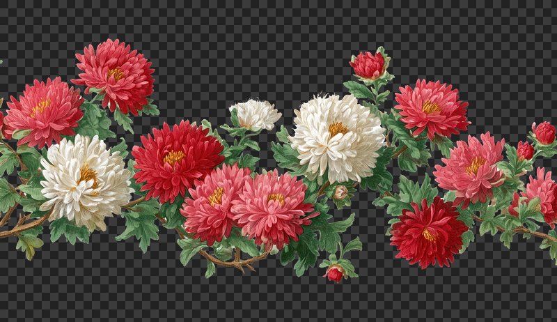 Red Flower Wallpaper Border Illustration Art Images | Free Photos, PNG ...