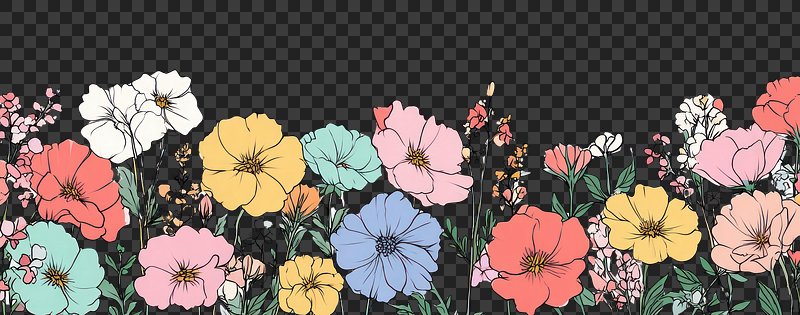 Red Flower Wallpaper Border Illustration Art Images | Free Photos, PNG ...