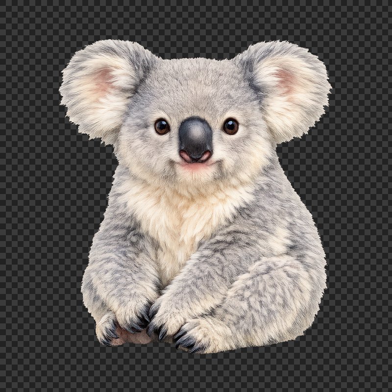 Koala Illustrated Background PNG Animal Cute Images | Free Photos, PNG ...