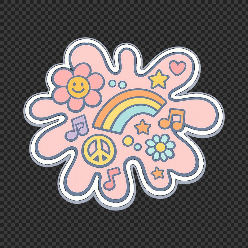 Hippie+style Colorful PNG Images | Free Photos, PNG Stickers ...