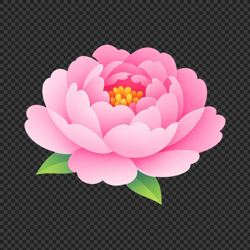 Aesthetic Peony Shadow Illustration Transparent Design Images | Free ...