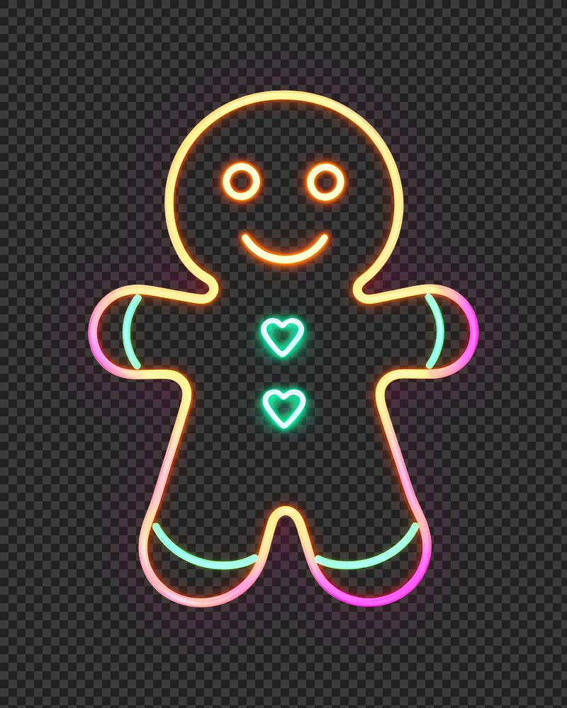 PNG Gingerbread man icon neon | Premium PNG - rawpixel