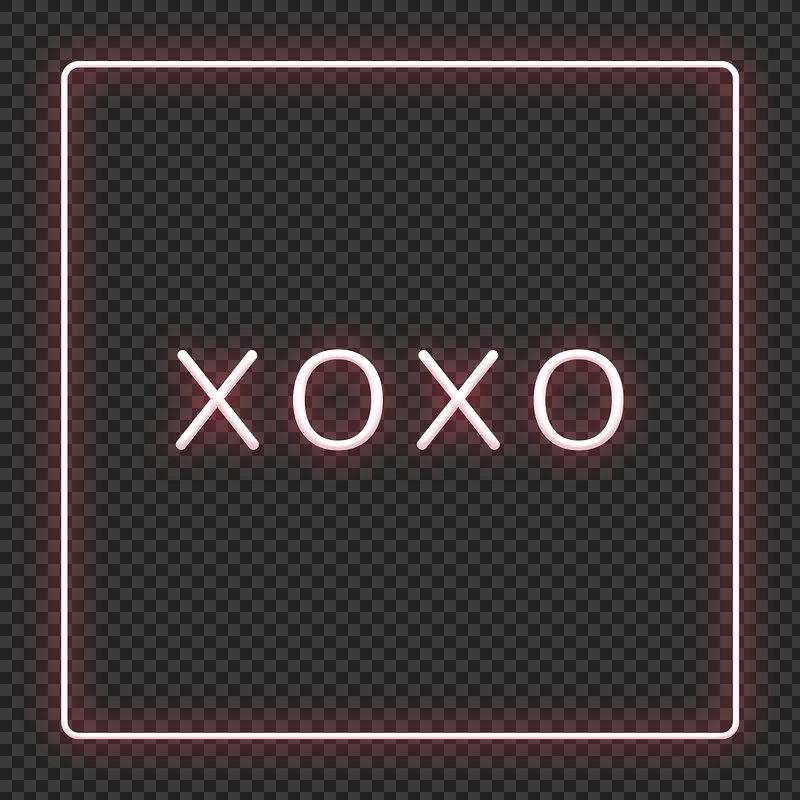 Glowing XOXO red neon typography | Free PNG Sticker - rawpixel