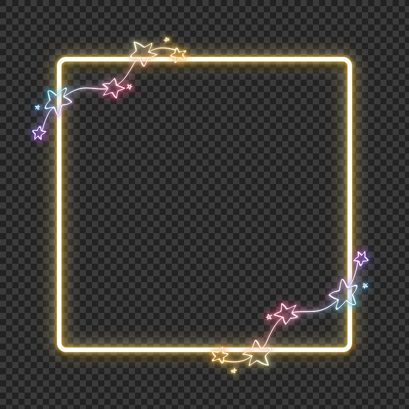 Square Yellow Neon Frame PNG Images | Free Photos, PNG Stickers ...