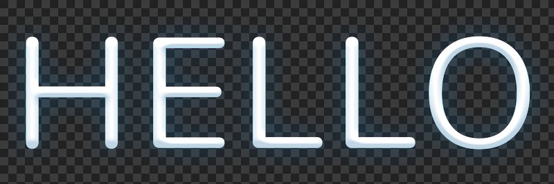 Glowing neon hello png text | Free PNG - rawpixel