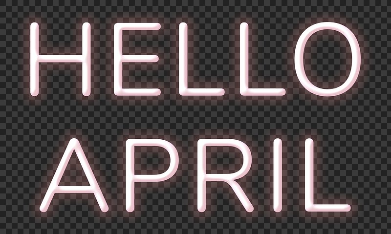 Hello April png neon typography | Free PNG - rawpixel