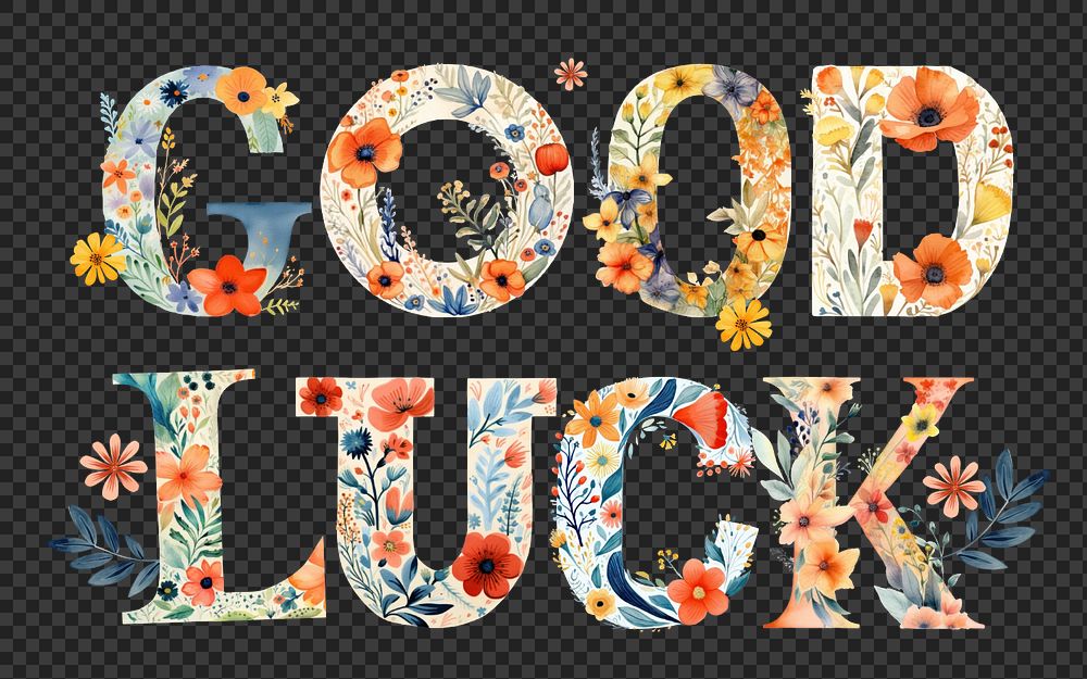 Good luck word element, editable | Premium - rawpixel