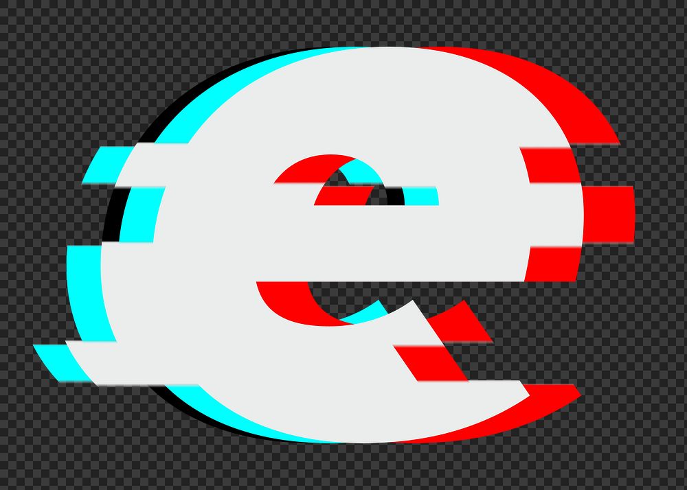 Letter e png glitch alphabet, | Premium PNG - rawpixel